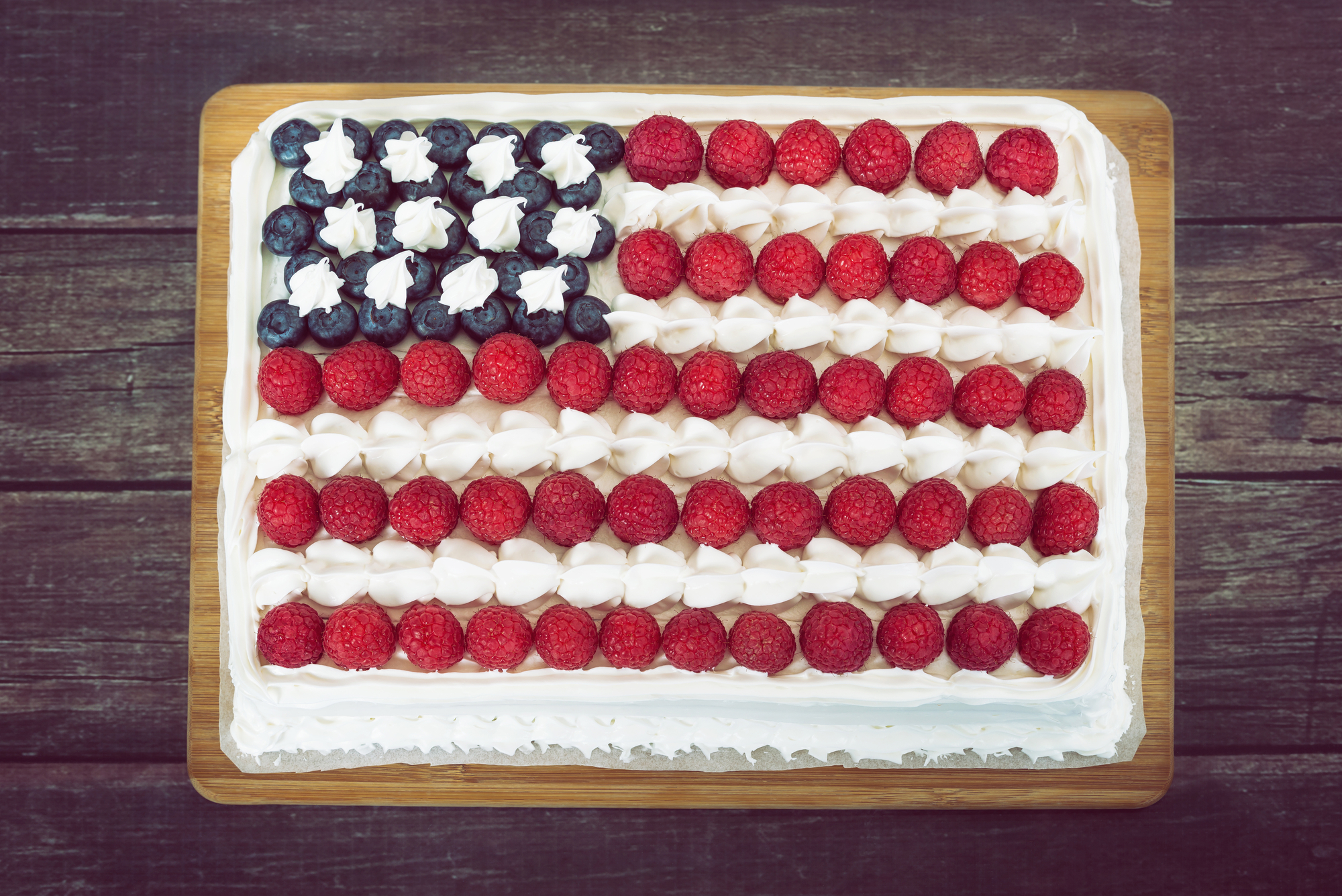 Patriotic, red white and blue, American flag cake - The Cookbook Publisher